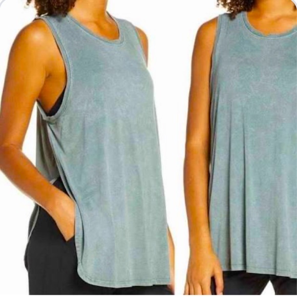 Zella | Tops | Zella Gray Sleeveless Tank With Side Splits | Poshmark